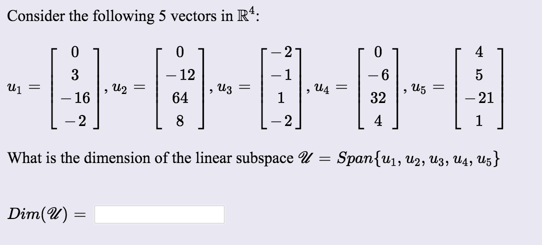 Solved Find two dependence relations among the following 5 | Chegg.com