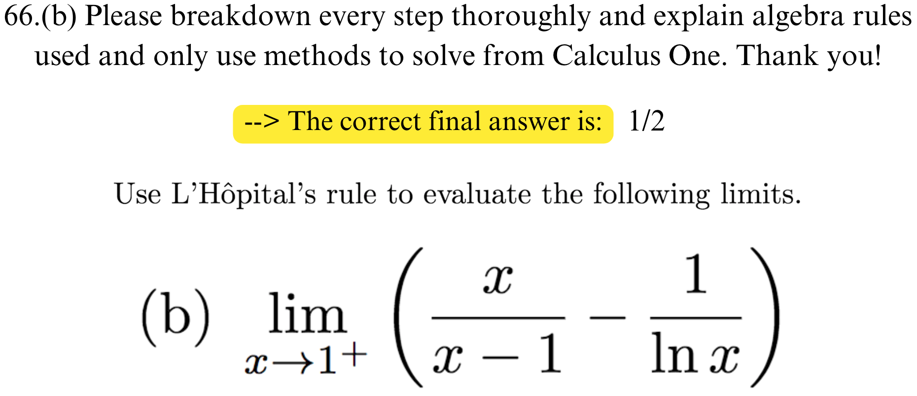 Solved 66.(b) Please breakdown every step thoroughly and | Chegg.com