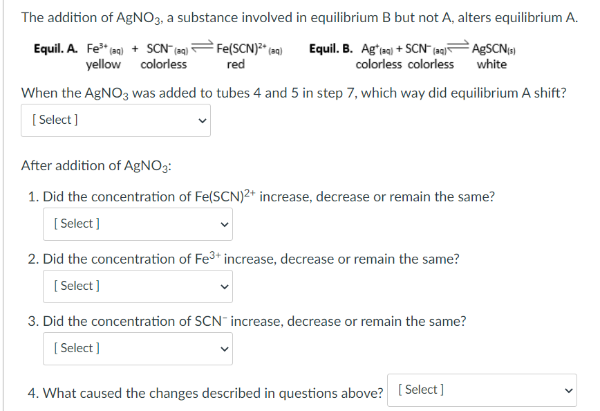 Solved Fe3+ (aq) + SCN- (aq) = Fe(SCN)2+ (aq) yellow | Chegg.com