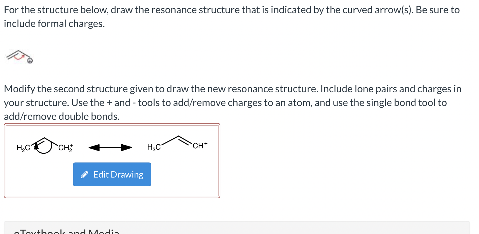 Solved For the structure below, draw the resonance structure | Chegg.com
