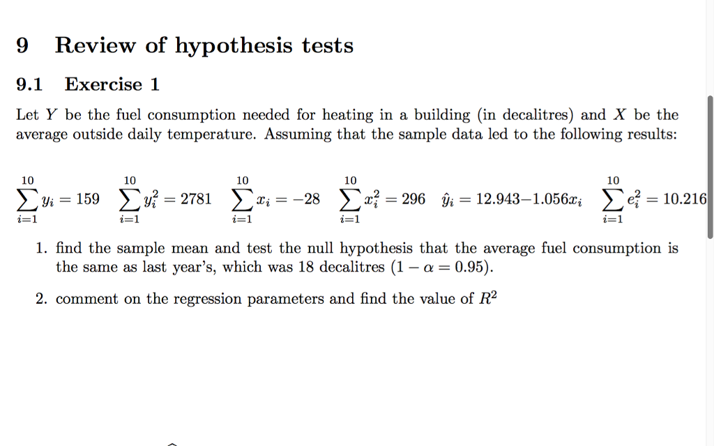 Solved 9 Review of hypothesis tests 9.1 Exercise 1 Let Y be | Chegg.com