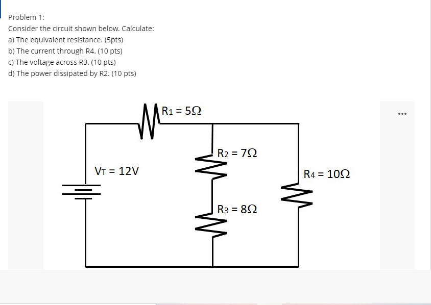 Solved Problem 1: Consider the circuit shown below. | Chegg.com