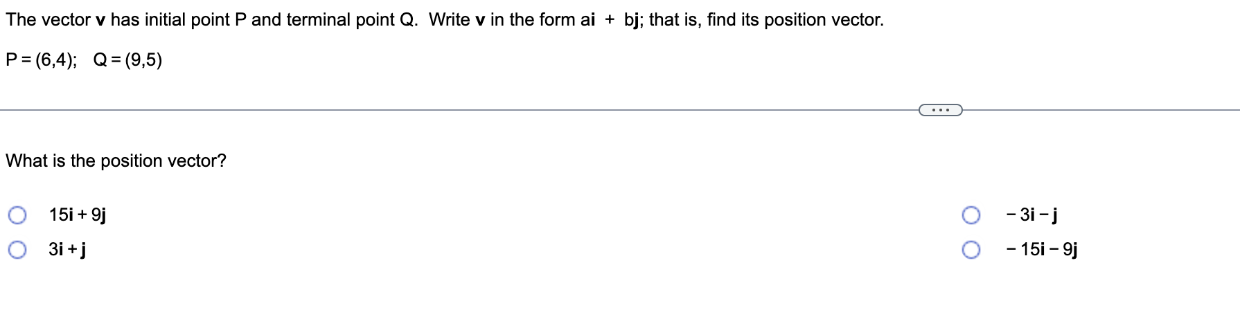 Solved The vector v has initial point P and terminal point | Chegg.com