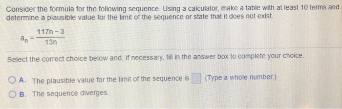 Solved Consider the formula for the following sequence. | Chegg.com