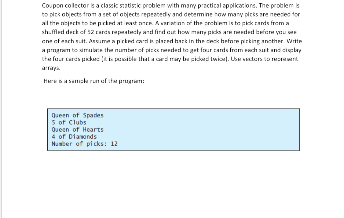 Solved Coupon collector is a classic statistic problem with | Chegg.com