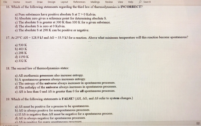 Solved Sign Layout References Mailings Review View Help