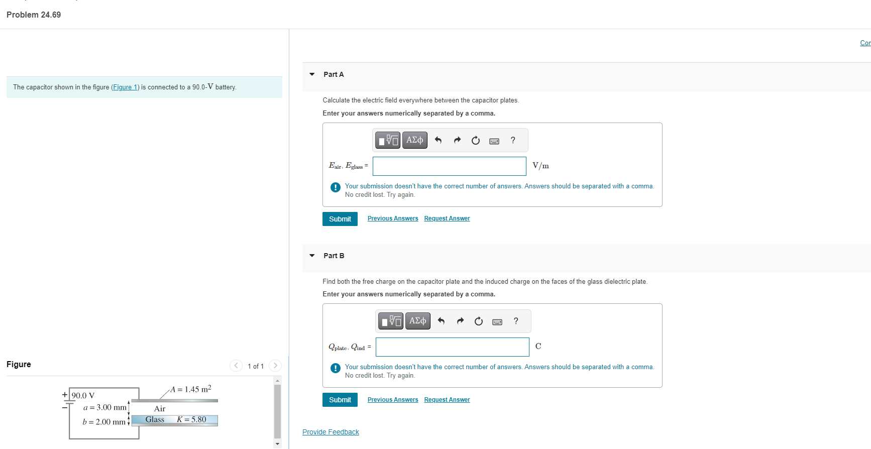 Solved The capacitor shown in the figure (Figure 1) is | Chegg.com