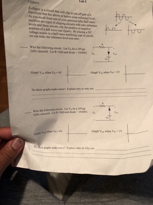 Solved Lab 5 Clippers A clipper is a circuit that will clip | Chegg.com