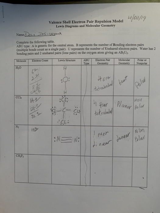 Solved Valence Shell Electron Pair Repulsion Model Ho3//7 | Chegg.com