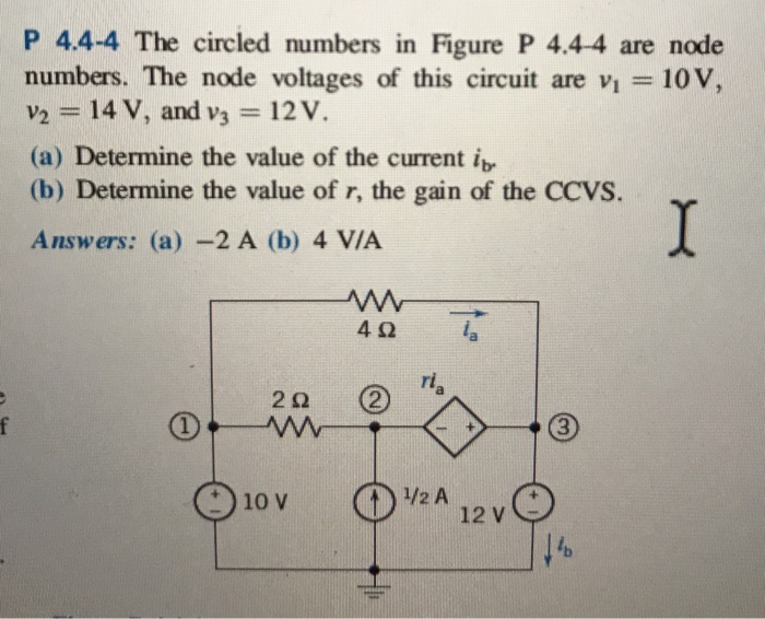 Solved The circled numbers in Figure P 4.4-4 are node | Chegg.com