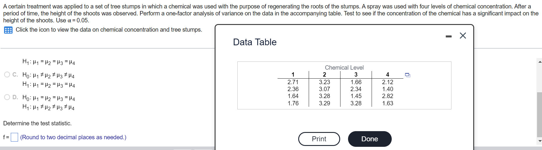 Solved Determine the test statistic.(f) Identify the | Chegg.com