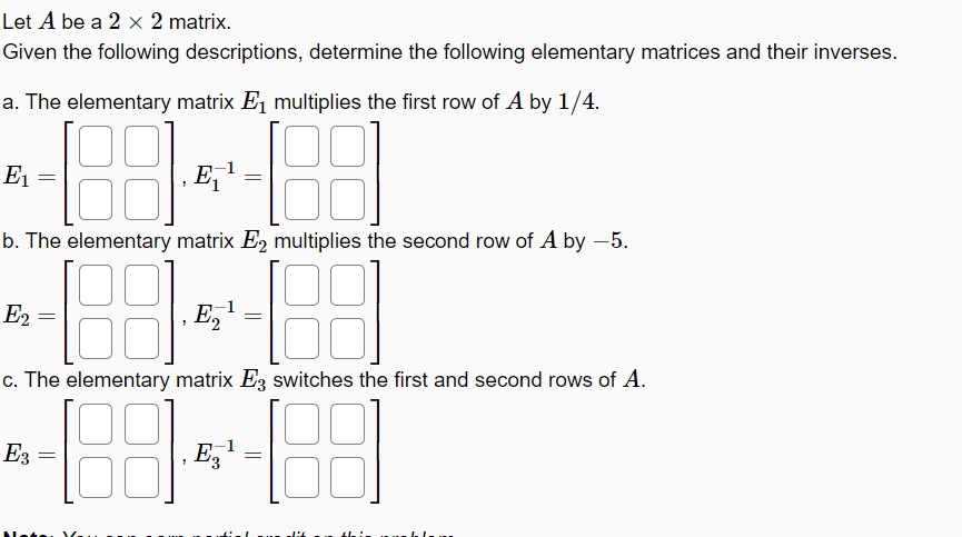 Solved Let A be a 2×2 matrix. Given the following | Chegg.com