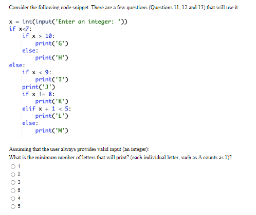 Solved Consider the following code snippet. There are a few | Chegg.com