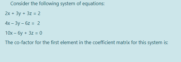 Solved Consider the following system of equations: | Chegg.com