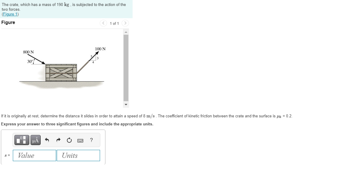 Solved The crate, which has a mass of 190kg, ﻿is subjected | Chegg.com