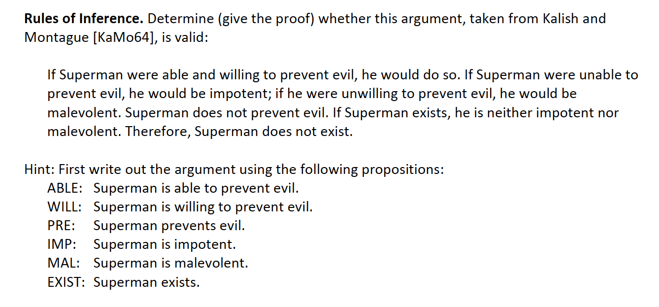 Solved Rules of Inference. Determine (give the proof) | Chegg.com