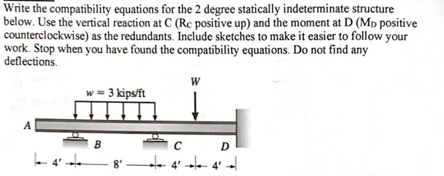 Solved Write the compatibility equations for the 2 degree | Chegg.com