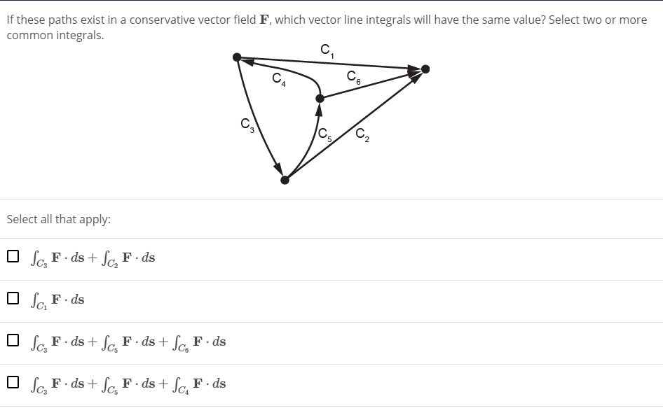 Solved If these paths exist in a conservative vector field | Chegg.com