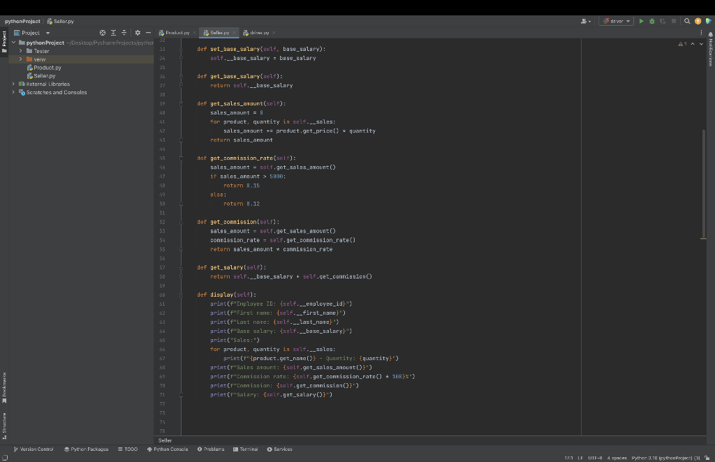 Solved #Code for the Product Module: class Product: def | Chegg.com