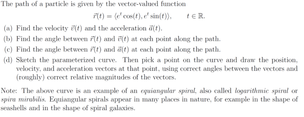 Solved The path of a particle is given by the vector-valued | Chegg.com