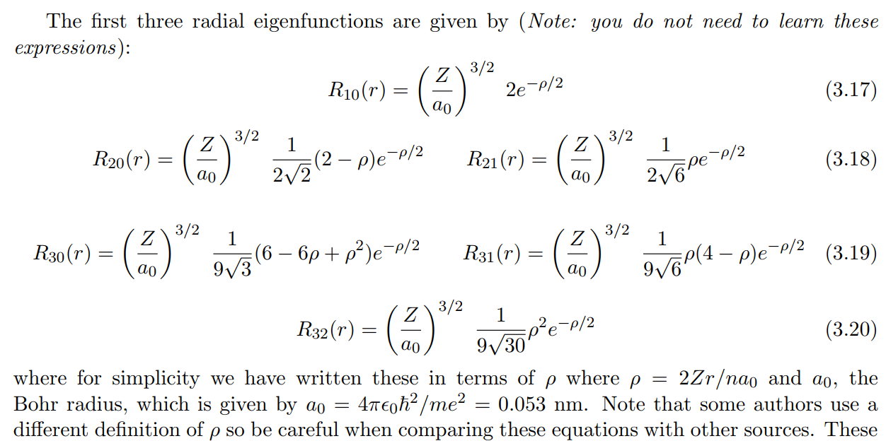 Solved (a) The radial wave functions for the first few | Chegg.com