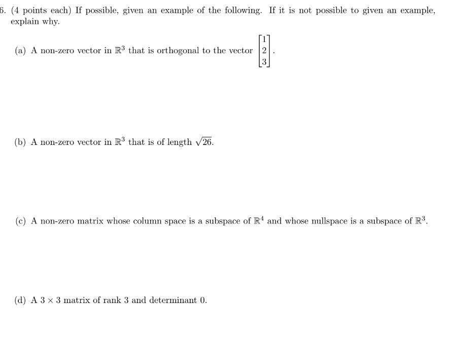Solved (4 points each) If possible, given an example of the | Chegg.com