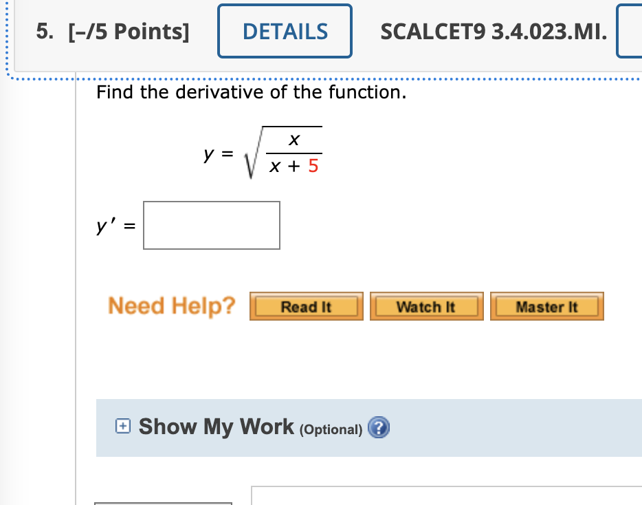 Solved 2. [4/6 Points] SCALCET9 3.5.029.EP. Use implicit | Chegg.com