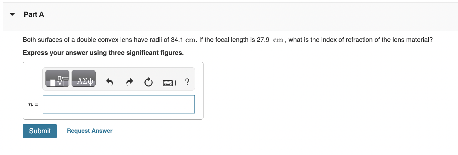 Solved Both surfaces of a double convex lens have radii of | Chegg.com