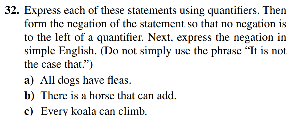 Solved 32. Express each of these statements using | Chegg.com