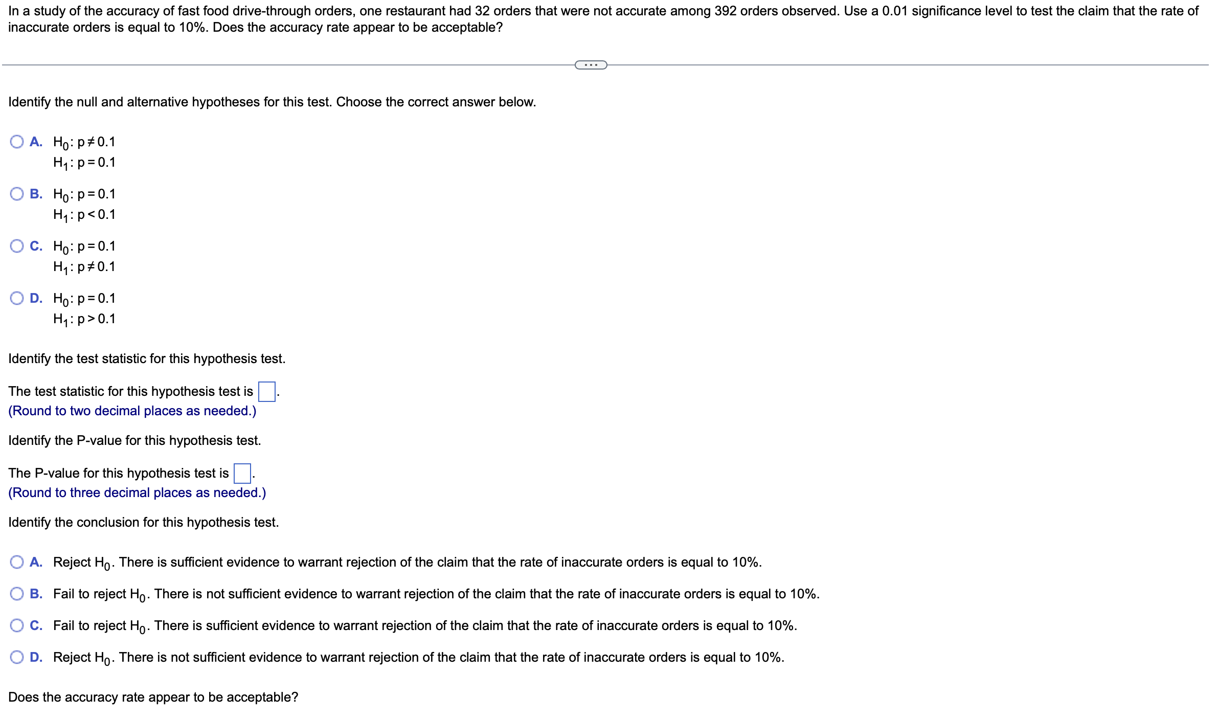 Solved inaccurate orders is equal to 10%. ﻿Does the accuracy | Chegg.com