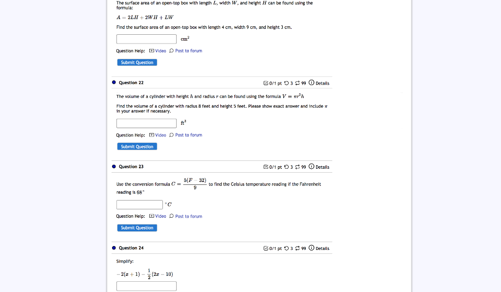 Solved The surface area of an open-top box with length L, | Chegg.com
