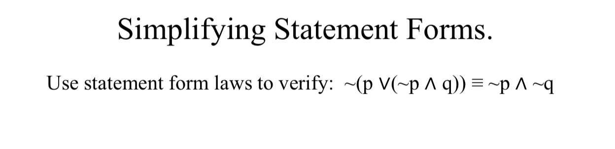 Solved Simplifying Statement Forms. Use statement form laws | Chegg.com