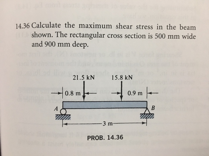 Solved 14.36 Calculate the maximum shear stress in the beam | Chegg.com