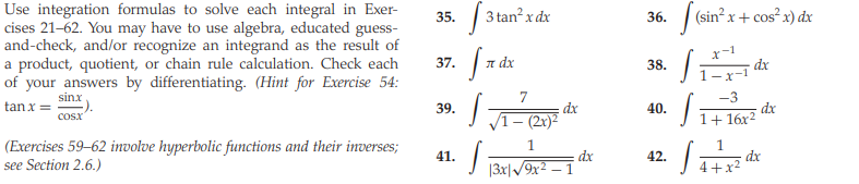 Solved Use integration formulas to solve each integral in | Chegg.com