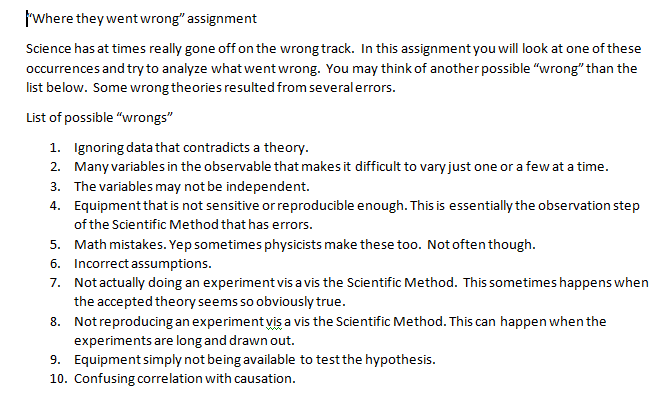 Solved 'Where they went wrong" assignment Science has at | Chegg.com