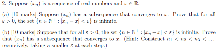 Solved 2. Suppose (In) is a sequence of real numbers and r | Chegg.com