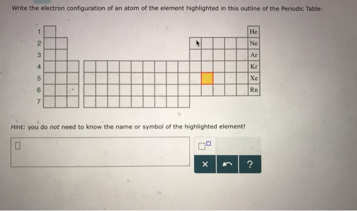 Solved Write The Electron Configuration Of An Atom Of The