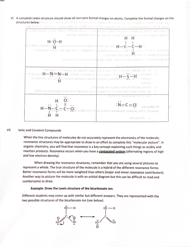 Solved V. A complete Lewis structure should show all | Chegg.com
