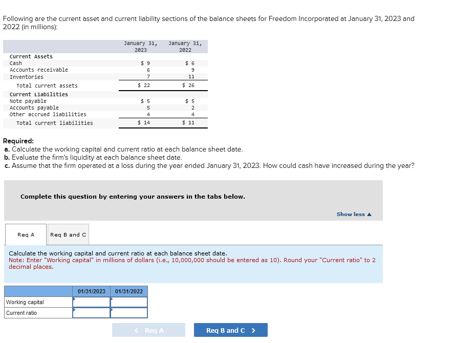Solved Following are the current asset and current liability | Chegg.com