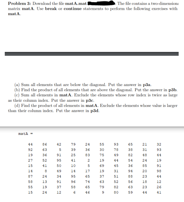 Solved The file contains a two-dimension Problem 3: Download | Chegg.com