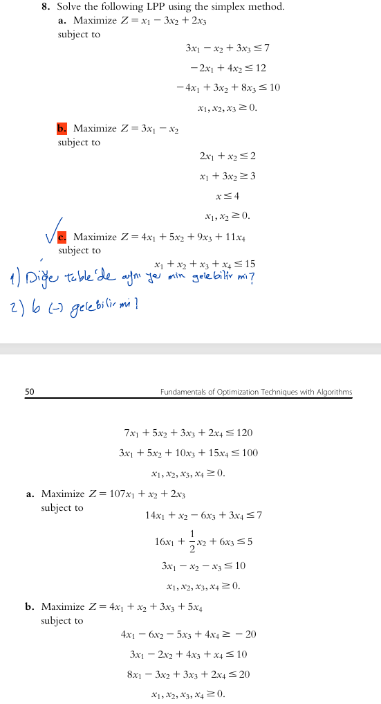 Solved by an EXPERT Solve the following LPP ﻿using the simplex method.a ...