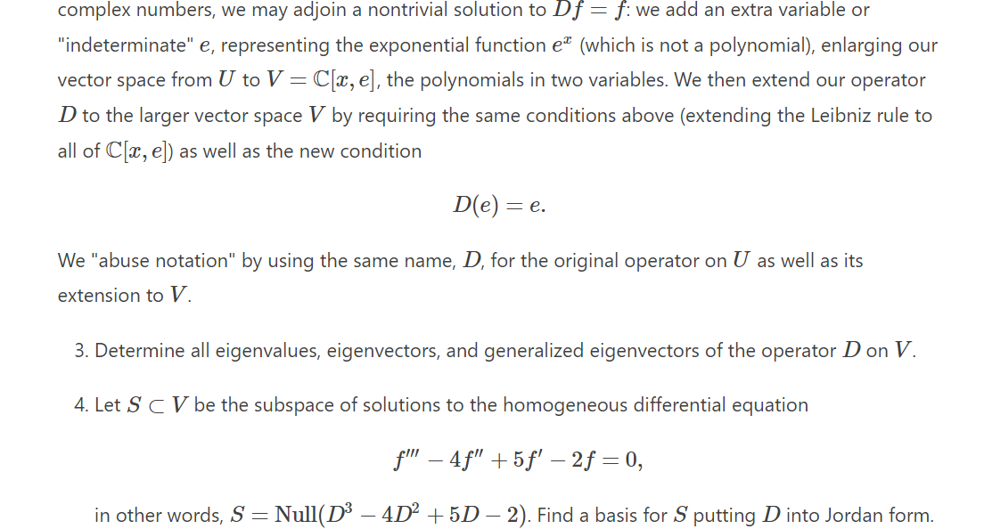Solved Let U=C[x] and let D:U→U be the operator that sends a | Chegg.com