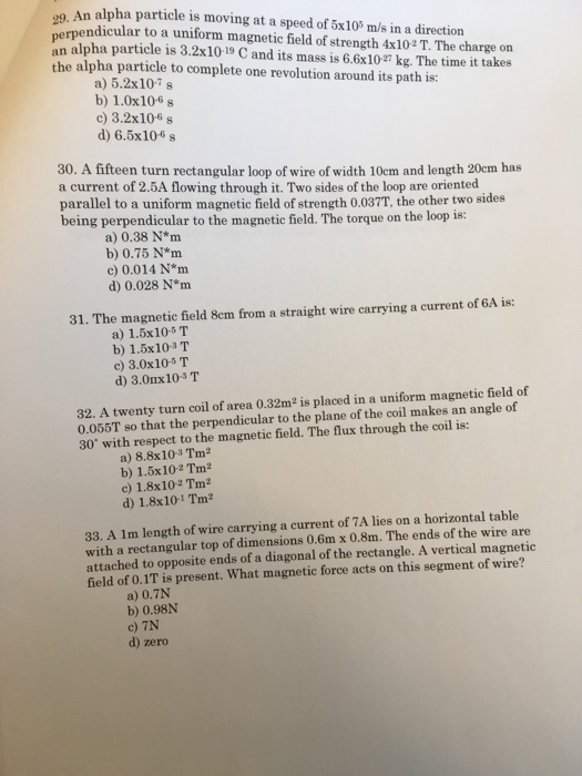 Solved 9. An alpha particle is moving at a speed of 5x105 | Chegg.com