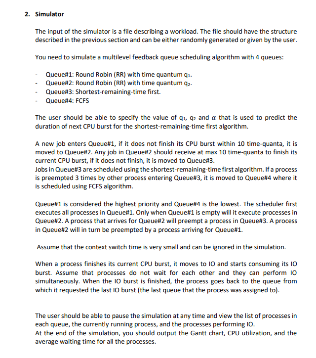 Solved In this project you will simulate a multilevel | Chegg.com