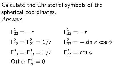 Solved Calculate the Christoffel symbols of the spherical | Chegg.com