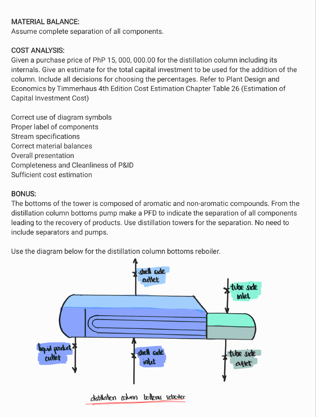 MATERIAL BALANCE: Assume complete separation of all | Chegg.com