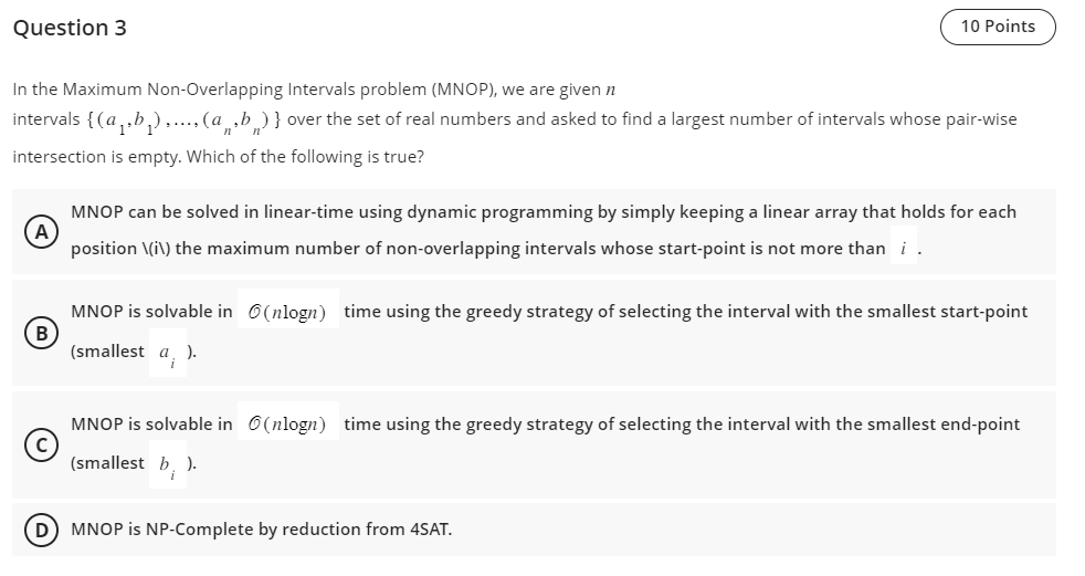 Solved In The Maximum Non Overlapping Intervals Problem