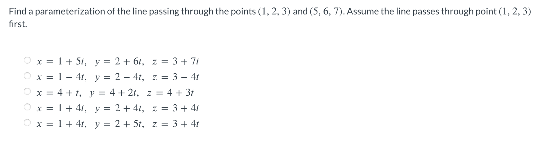 Solved Find A Parameterization Of The Line Passing Through 1217