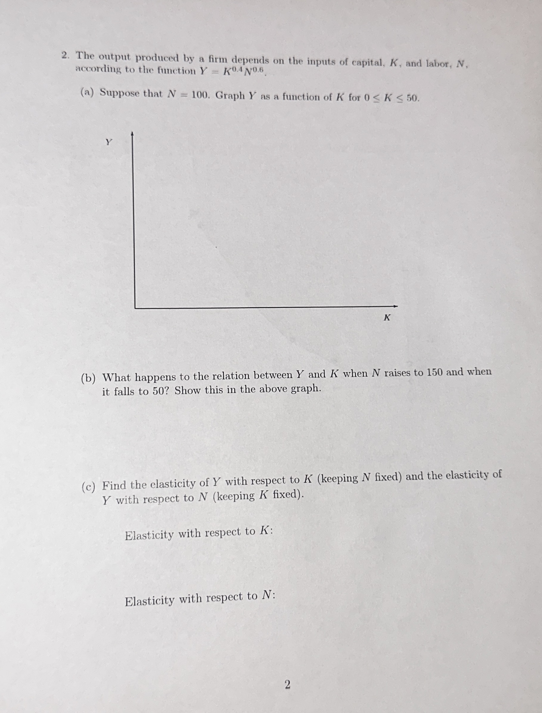 Solved 2. The output produced by a firm depends on the | Chegg.com