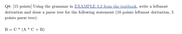 Solved EXAMPLE 3.2 from the textbook - A Grammar for Simple | Chegg.com